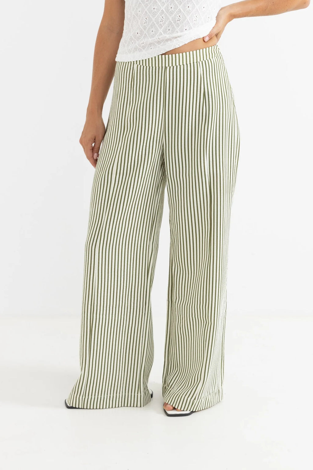 Rhythm Cove Stripe Wide Leg Pant - Aloe – Drift House